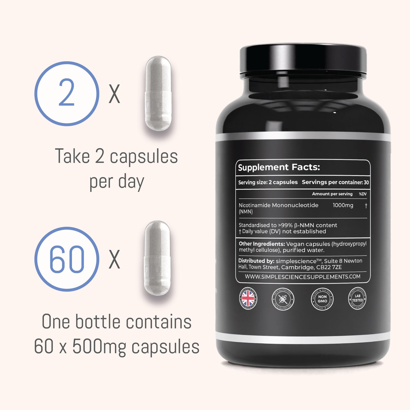 NMN 1000MG | 100% Pure Nicotinamide Mononucleotide | Anti-ageing NAD+ ...